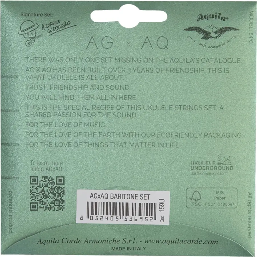159U AGXAQ Ukulele Set, DGBE